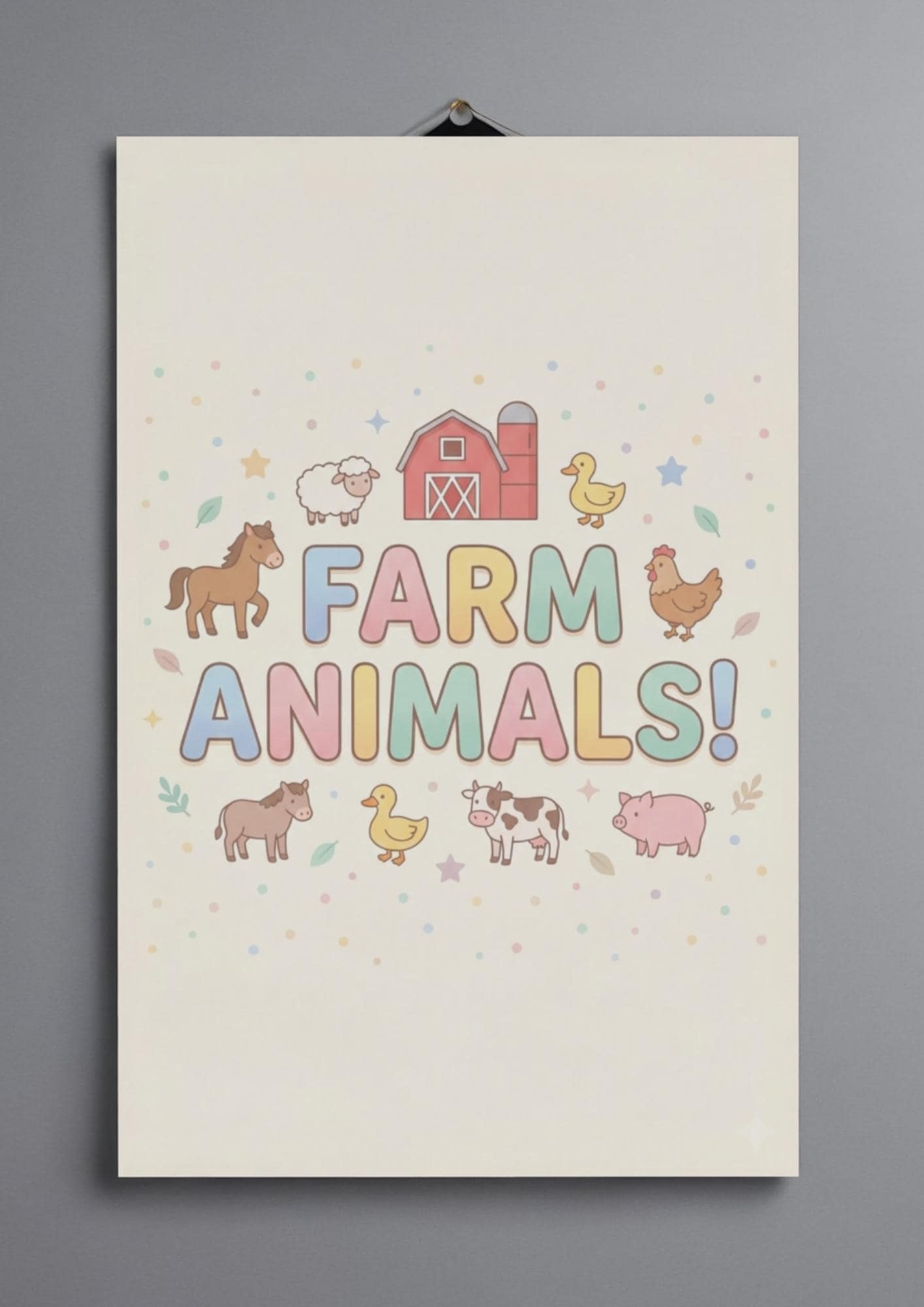 Farm Animals Poster Printable | Nursery Wall Art | Preschool ...