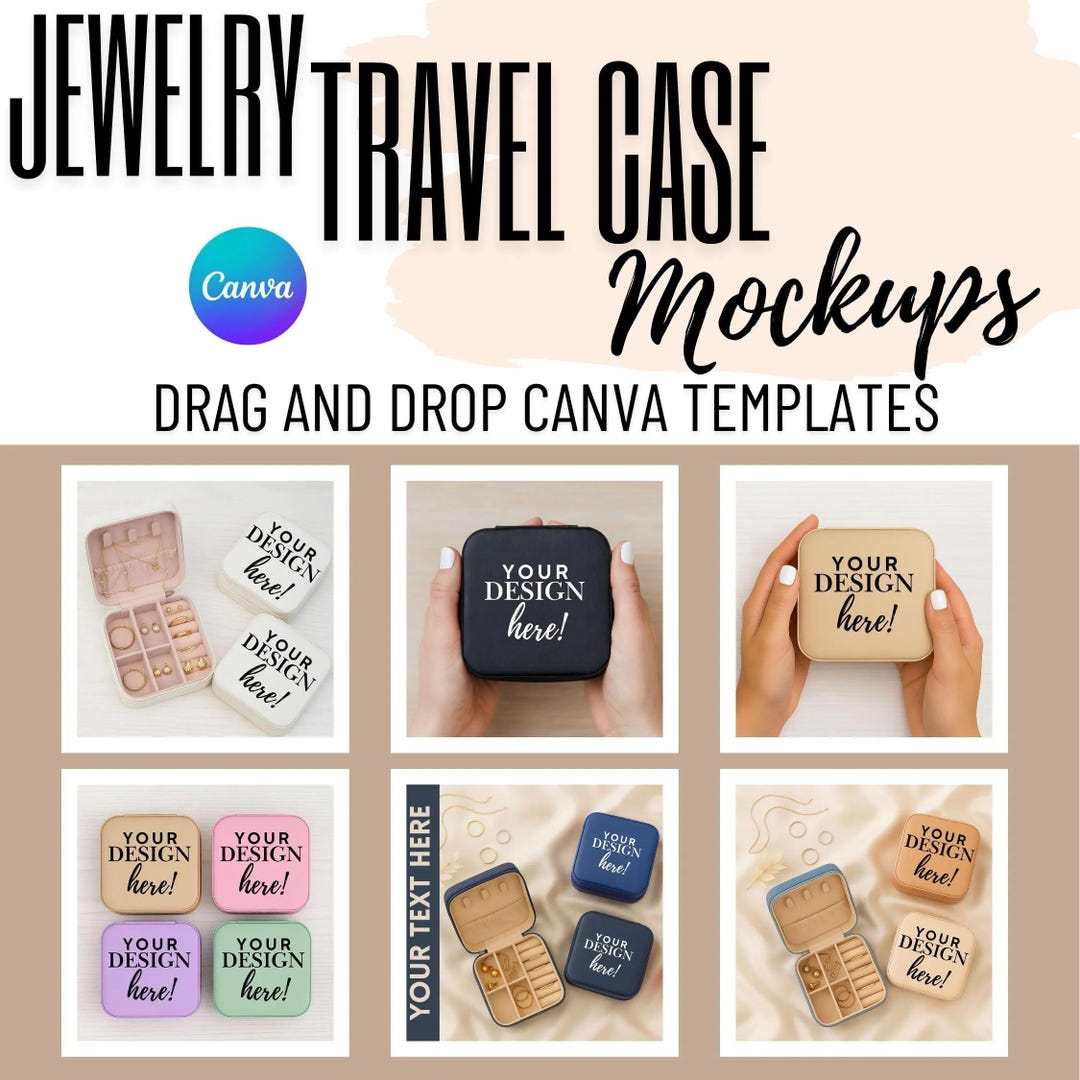Jewelry Travel Case Mockups - Canva Drag and Drop Templates and PNG ...