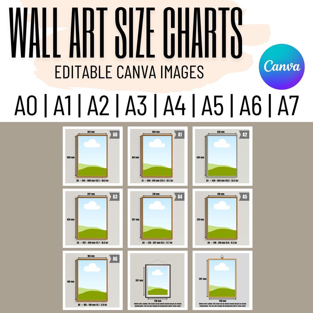 ISO A-series Size Chart Template for Wall Art & Print Sizes A0–A7 ...