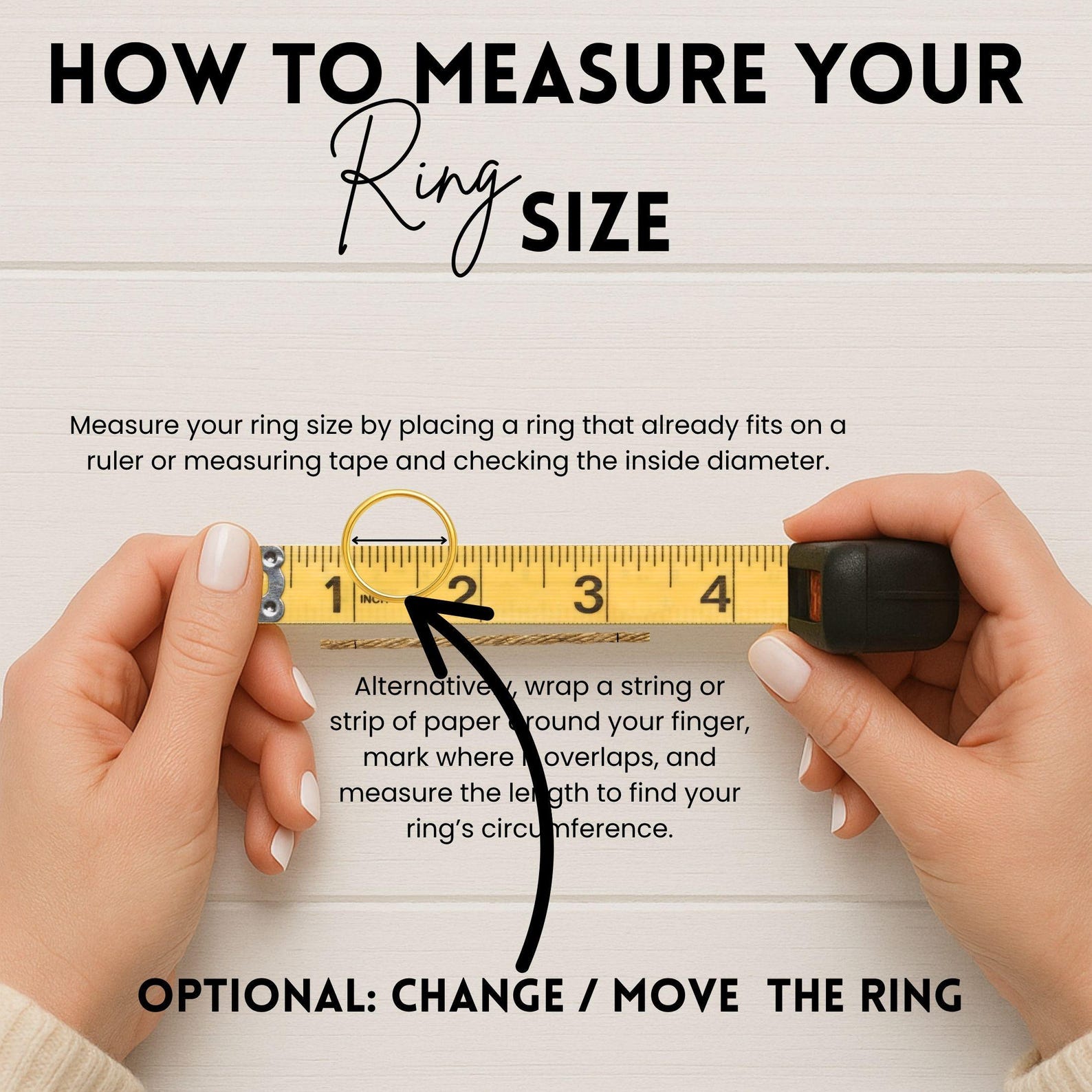 Editable Ring Size Chart for Women | Ring Size Conversion Chart ...