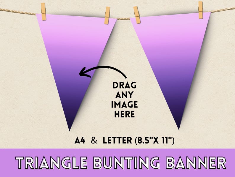 Triangle Bunting Banner Mockups | Editable Drag and Drop Canva ...
