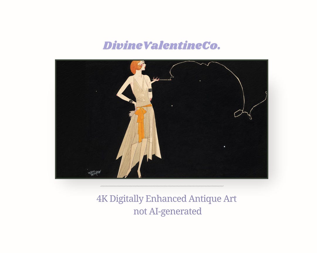 Art Deco Flapper Print | 1920s Dramatic Fashion Illustration (digital ...