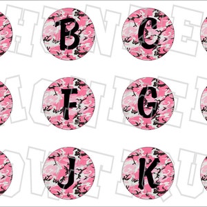 Pink and Black Camo Alphabet Bottlecap Image Sheet - Etsy