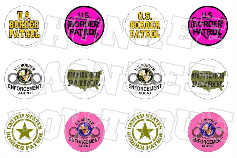 Border Patrol Bottlecap Image Sheet - Etsy