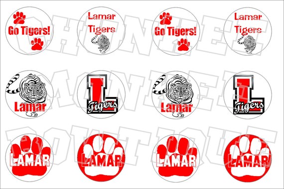 Lamar Tigers Missouri Bottlecap Image Sheet School Mascot | Etsy