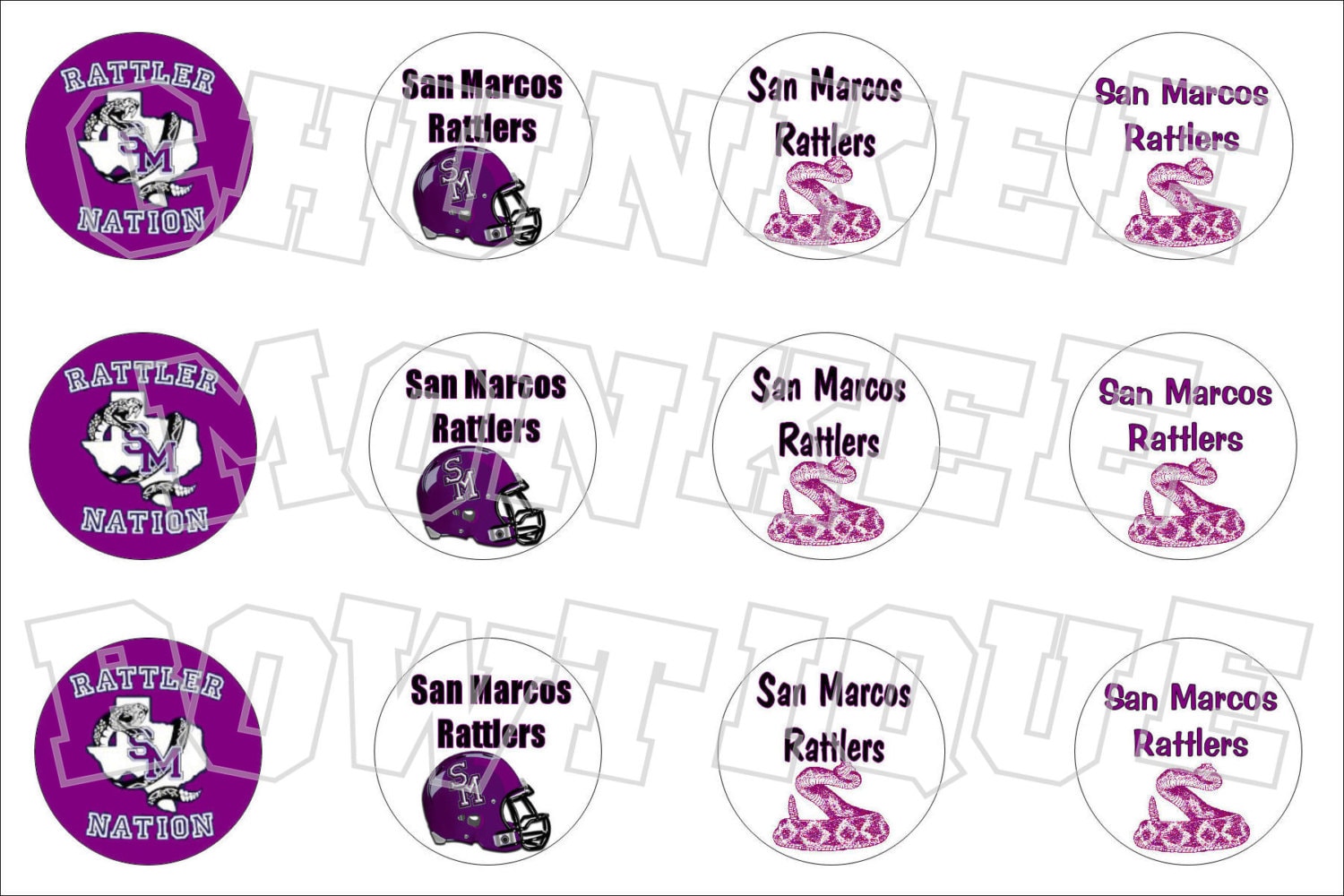 San Marcos Texas Rattlers Bottlecap Image Sheet School - Etsy