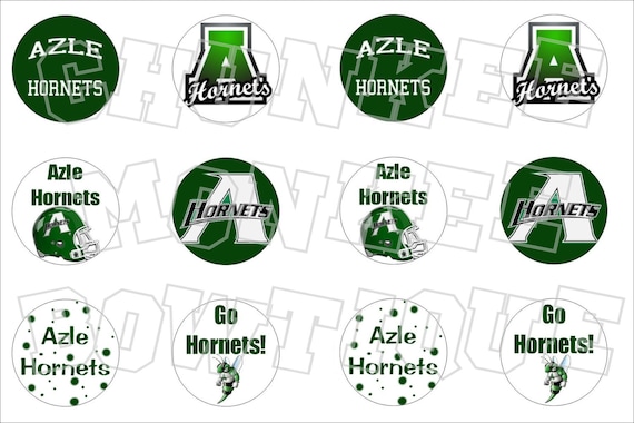 Azle Texas Hornets bottlecap image sheet school mascot | Etsy