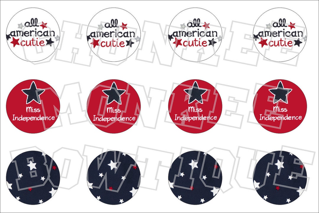 Made to Match Gymboree M2MG 4th of July 2012 Bottlecap Image Sheet - Etsy