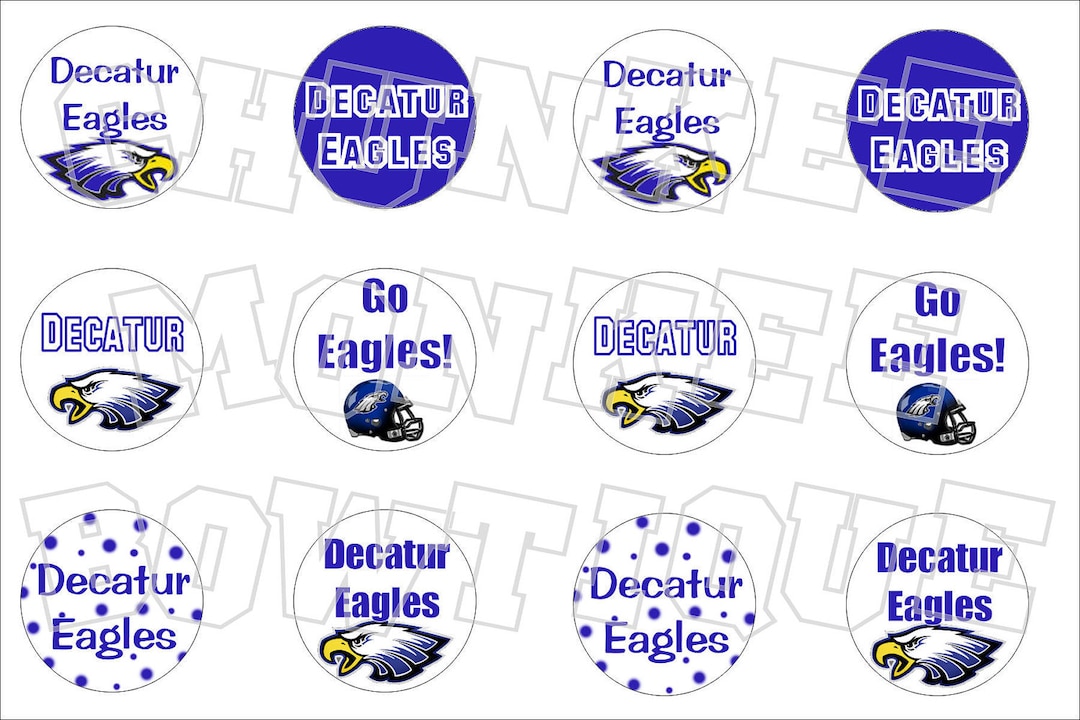 Decatur Texas Eagles Bottlecap Image Sheet - High School Mascot - Etsy