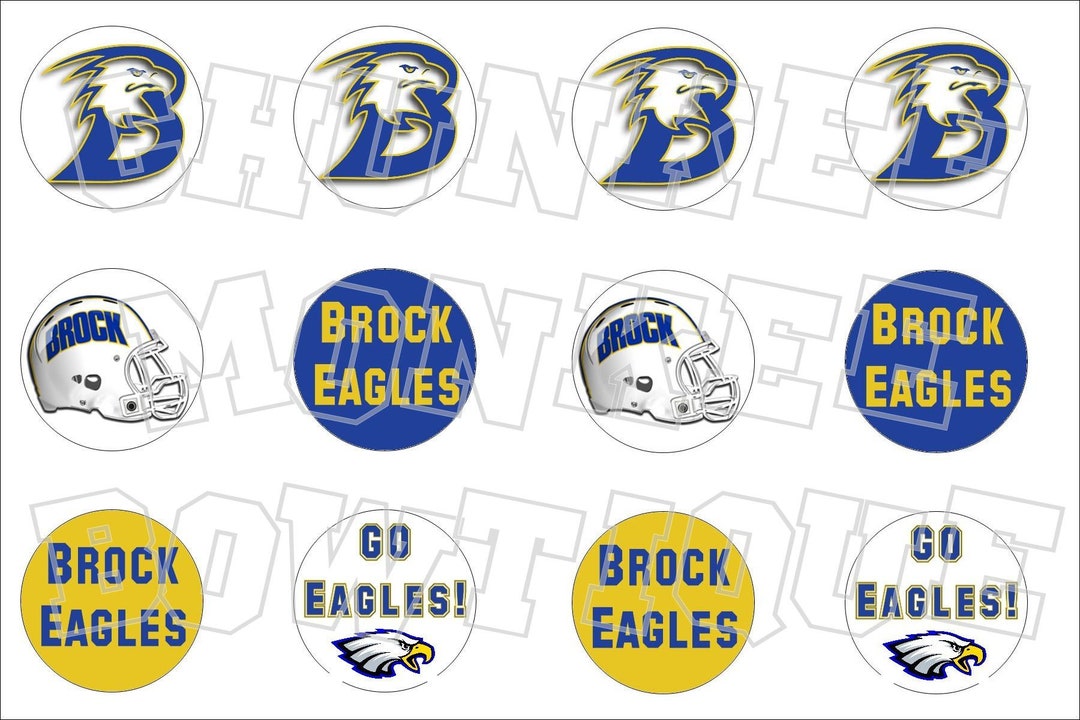 Brock Texas Eagles Bottlecap Image Sheet High School Mascot - Etsy