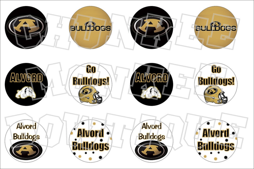 Alvord Texas Bulldogs Bottlecap Image Sheet - High School Mascot - Etsy