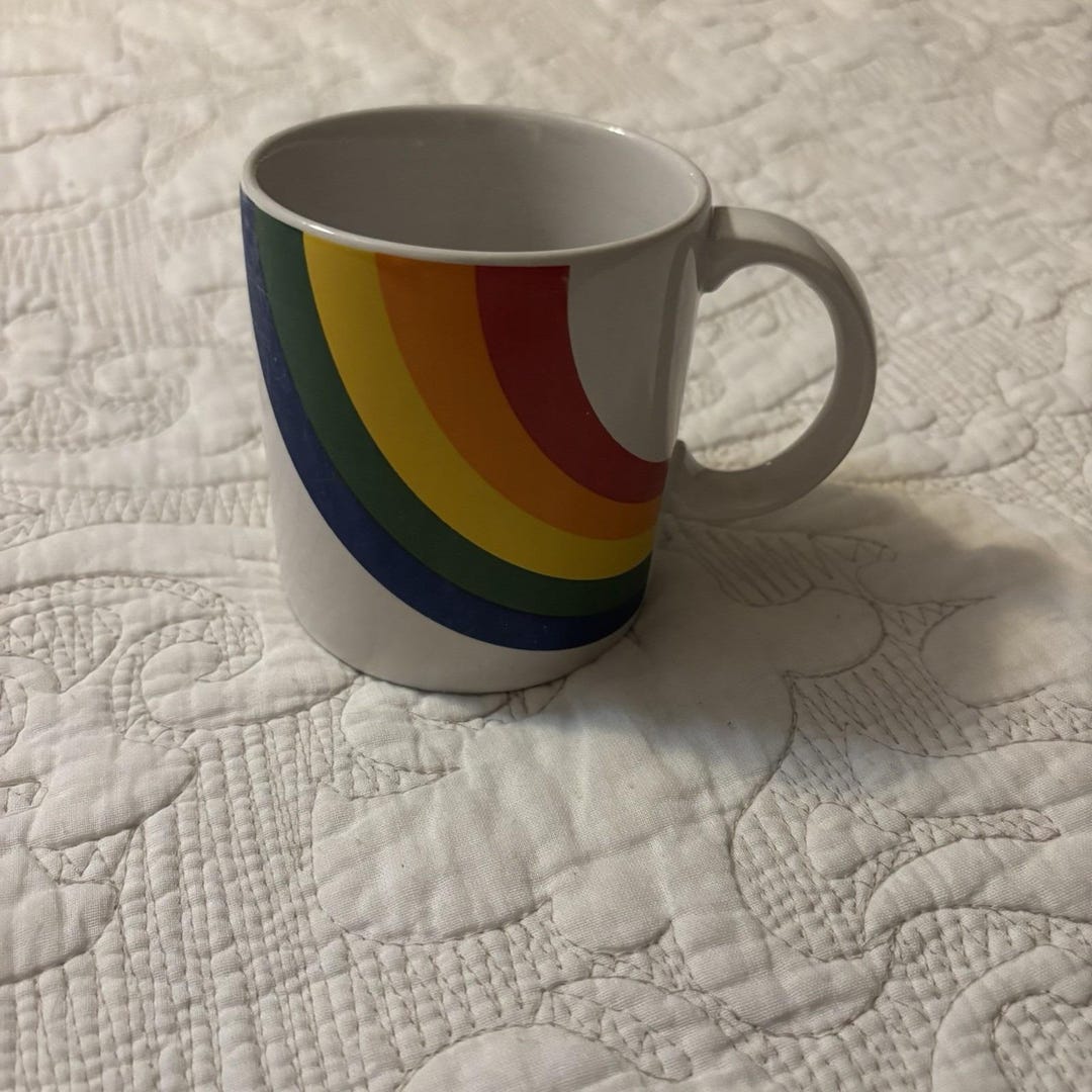 Vintage 1984 Rainbow Coffee Cup/mug Made in Korea for FTDA Retro Vibe ...