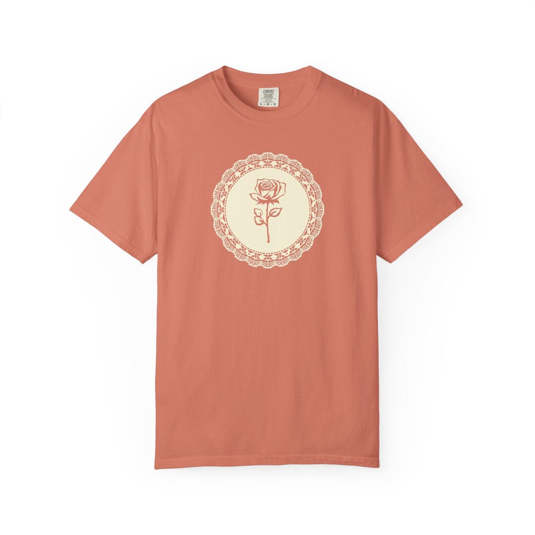 Vintage Lace Rose Shirt, Lace Medallion Floral T-shirt, Cottagecore ...