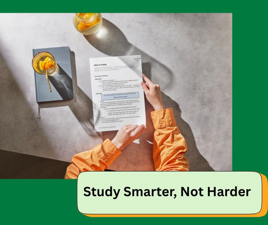 Study Skills Handout for Students: Review, Solidify, Apply Method - Etsy