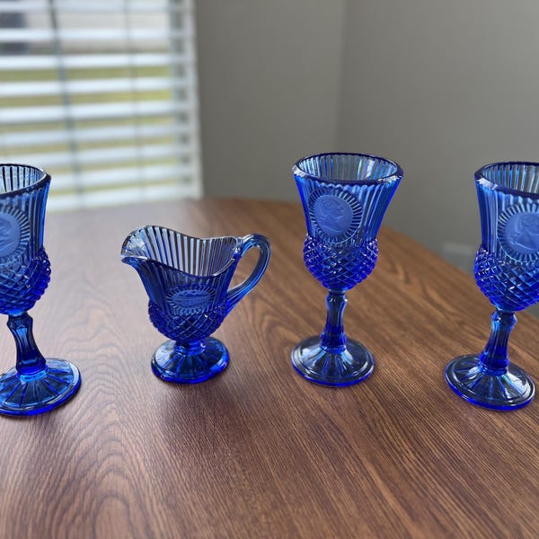 Goblets Vintage Blue - Etsy