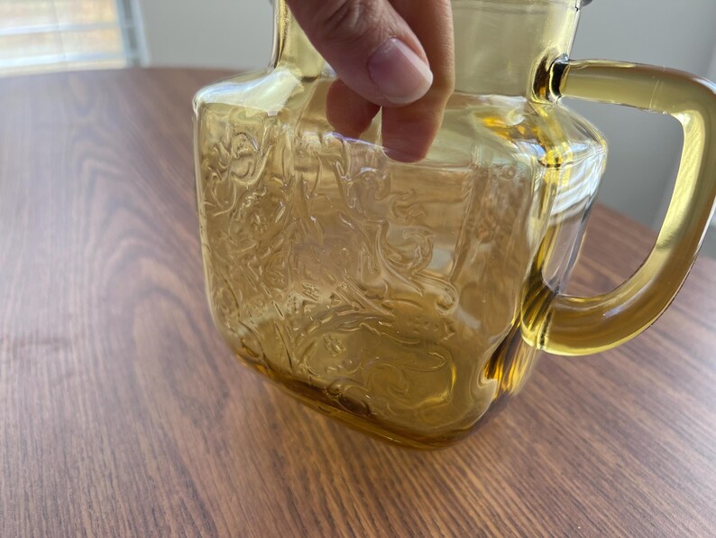 Federal Glass Madrid Amber Pitcher | Vintage Depression Glass Water ...