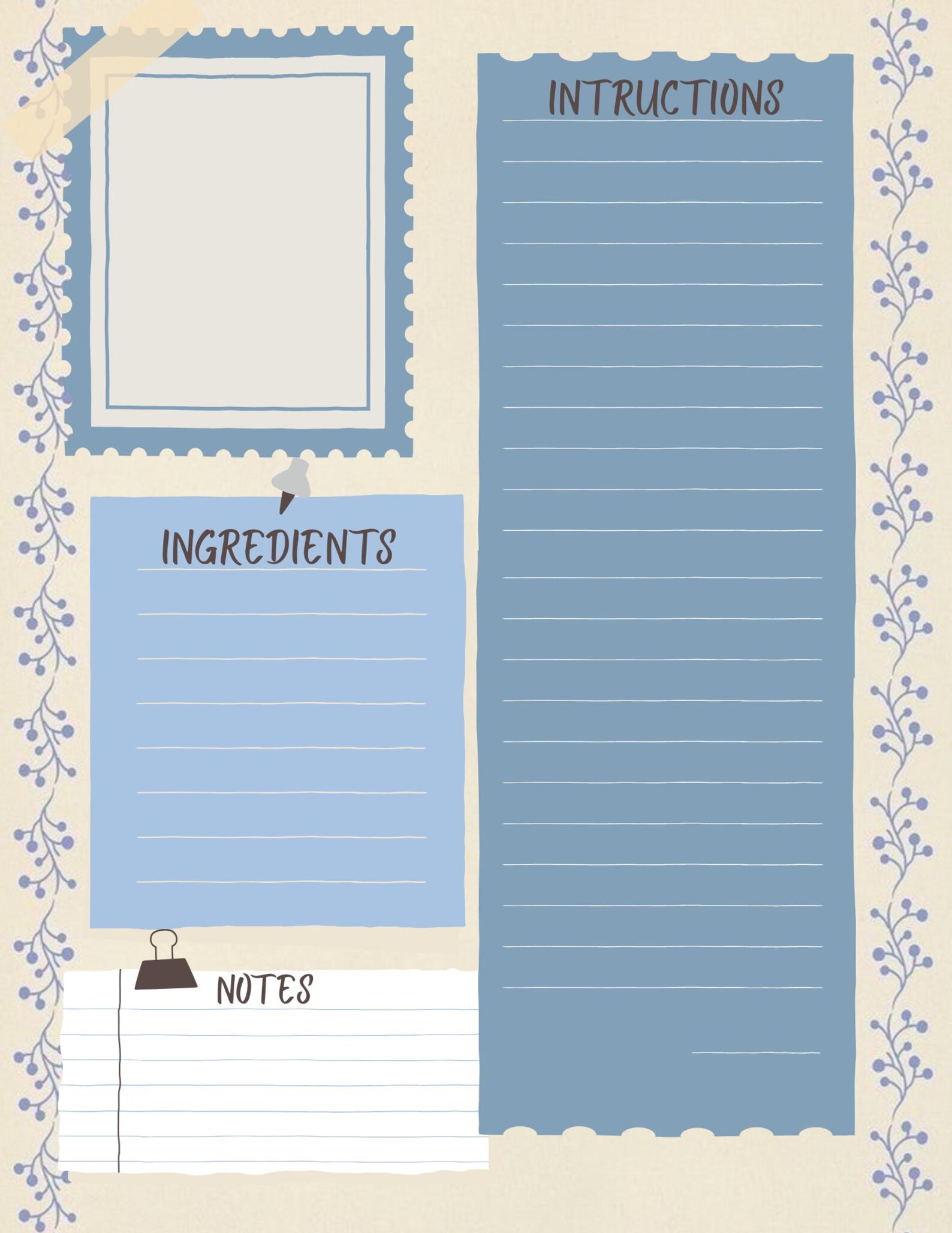 Recipe Book Digital Template - Etsy