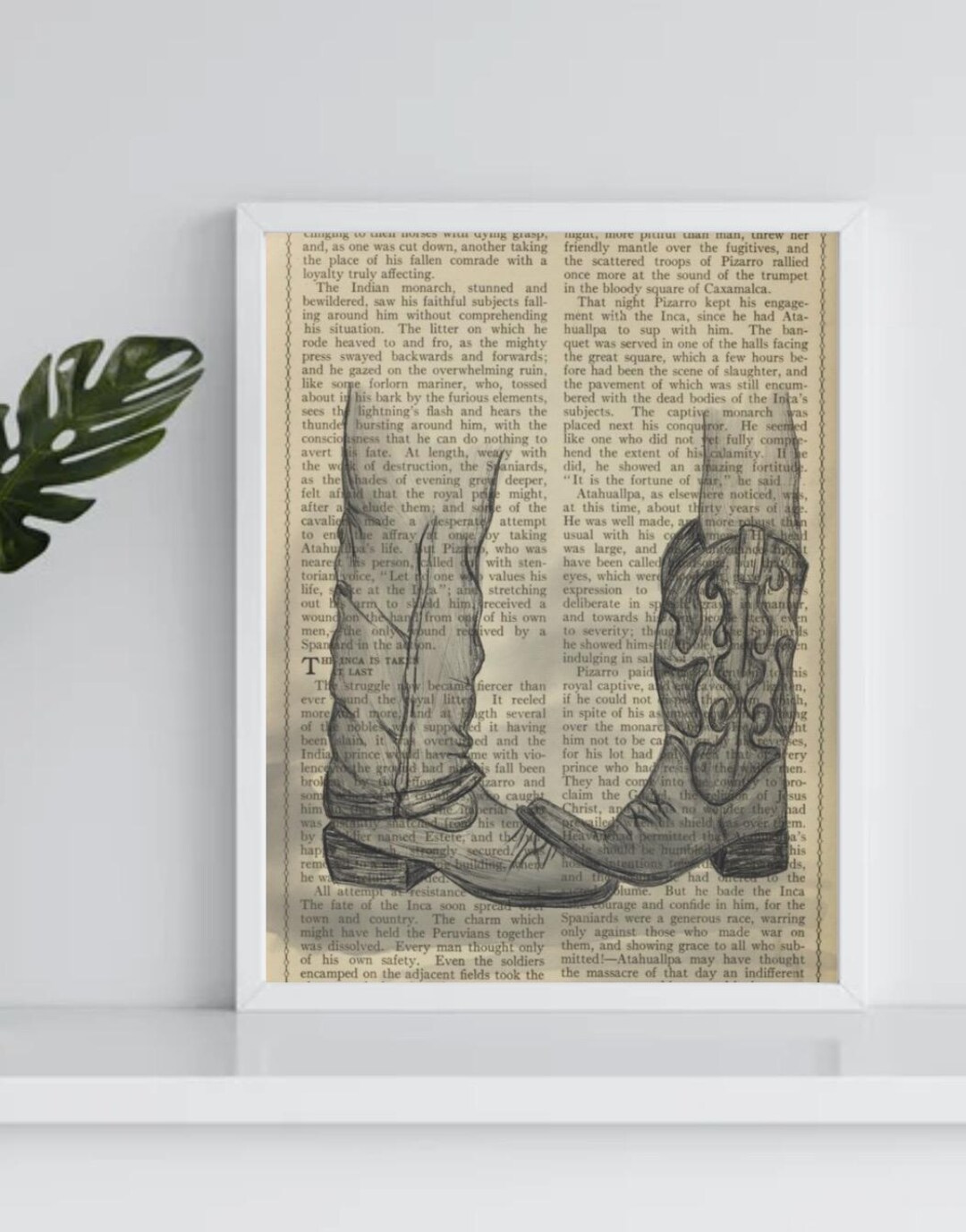 Vintage Boots Artwork - Etsy