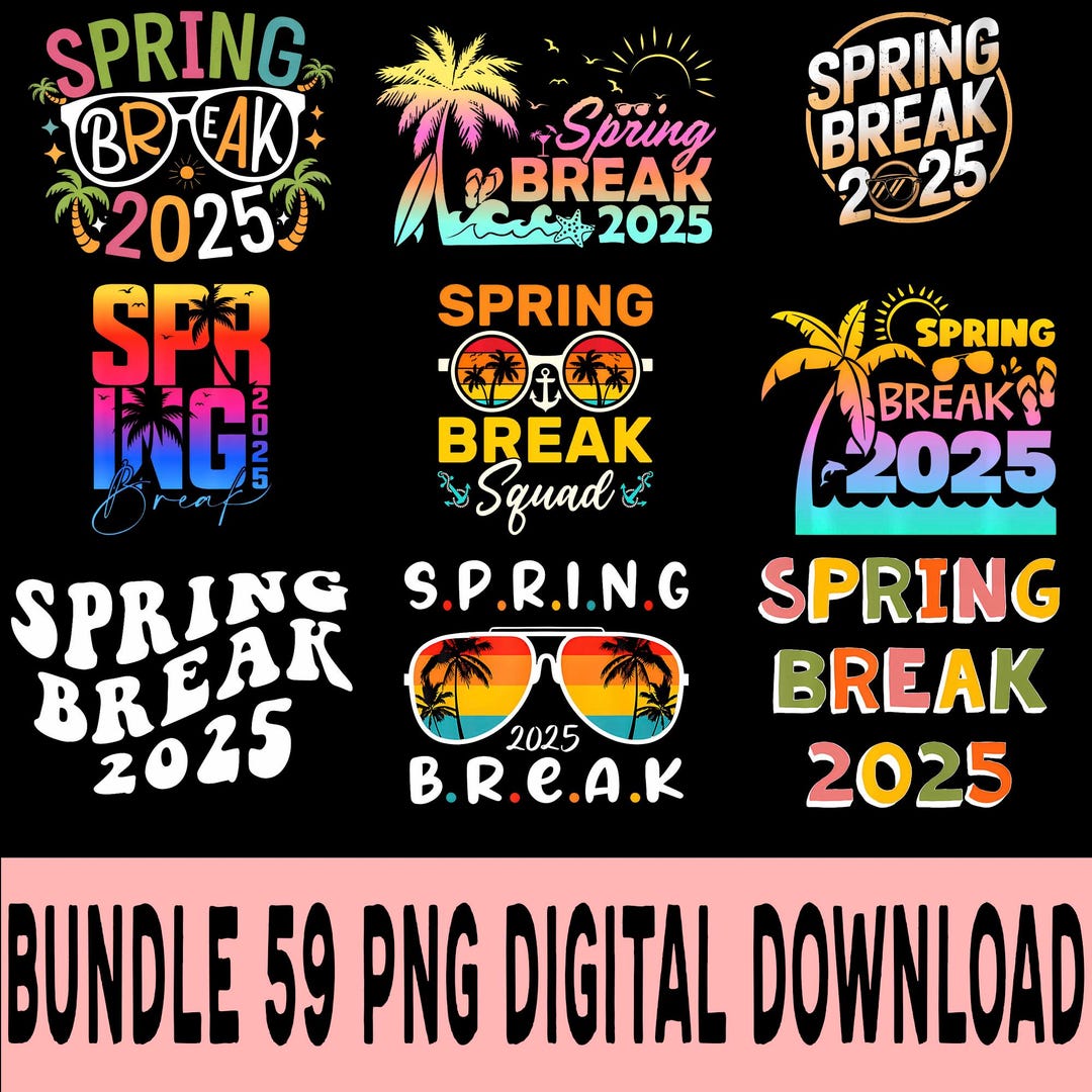Spring Break 2025 PNG – Spring Break Squad Funny Beach Trip Family ...