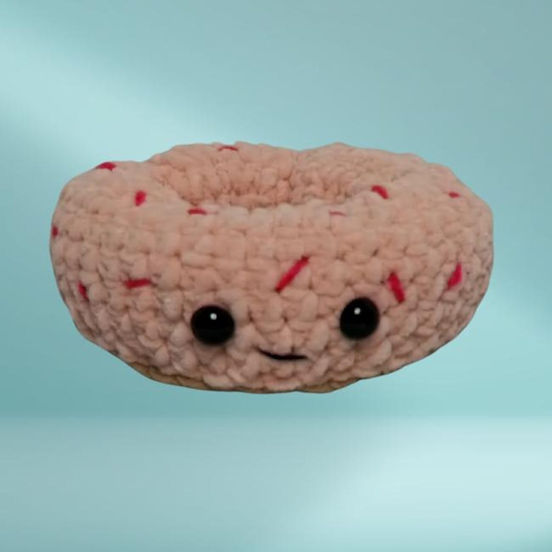 Pink Frosted Sprinkle Donut Plush Crochet Stuffy - Etsy