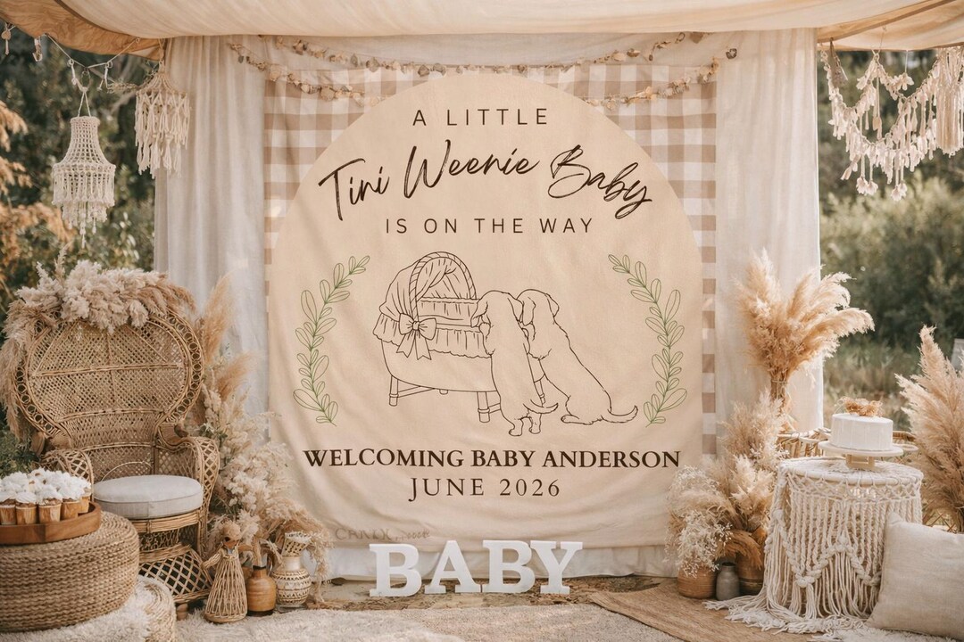 Custom Dachshund Baby Shower Tapestry, Wiener Dog Party Sign - Etsy