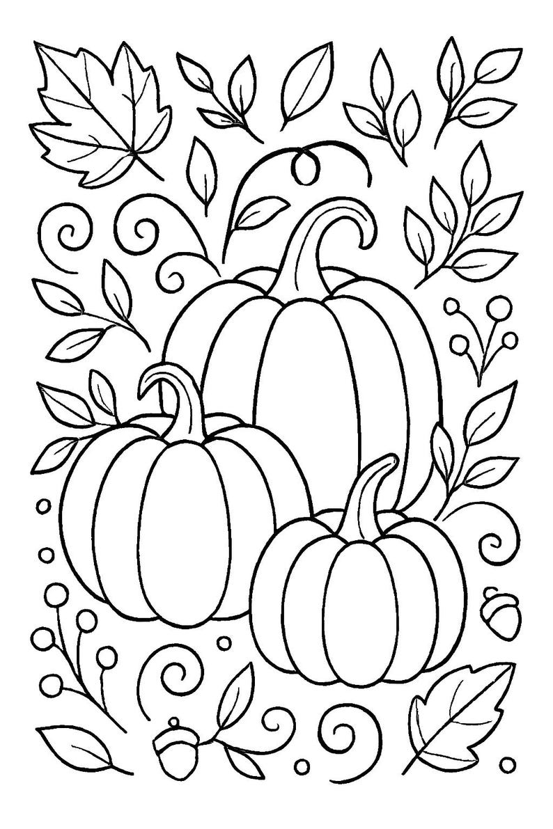 20 Fall & Thanksgiving Coloring Pages for Kids | Printable | Cute ...
