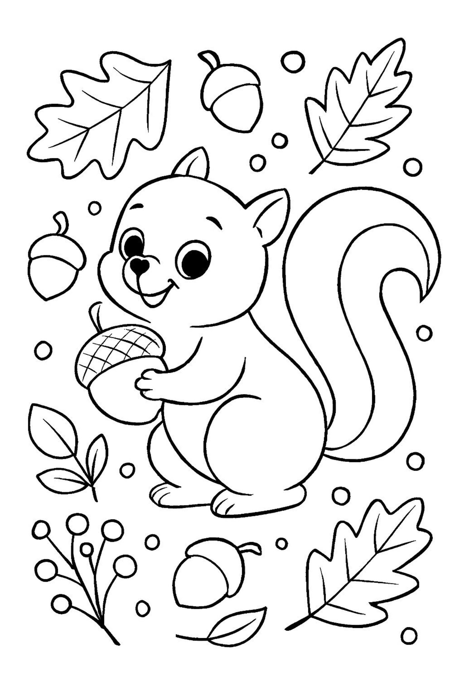 20 Fall & Thanksgiving Coloring Pages for Kids | Printable | Cute ...