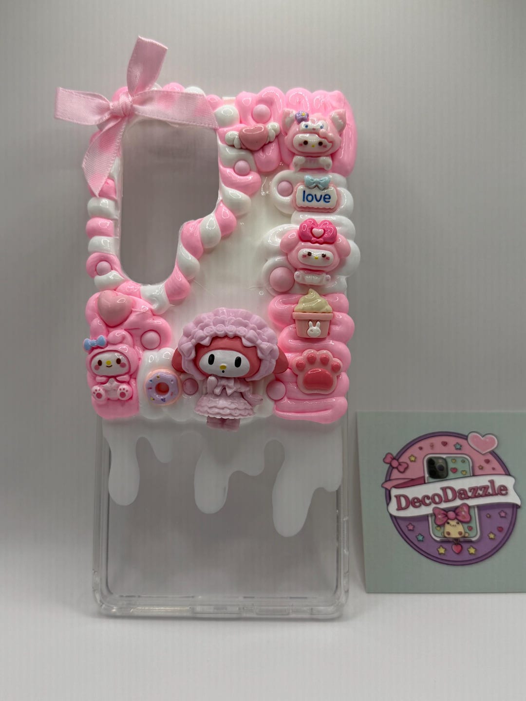 Sweet My Melody Pink Kawaii Decoden Phone Case • Whipped Cream Drip ...