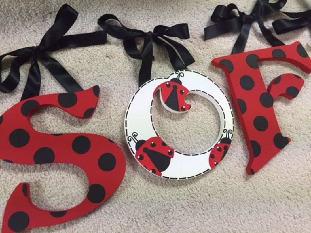Lady Bug - Ladybug - Hand Painted - Custom - Wooden Nursery Hanging ...