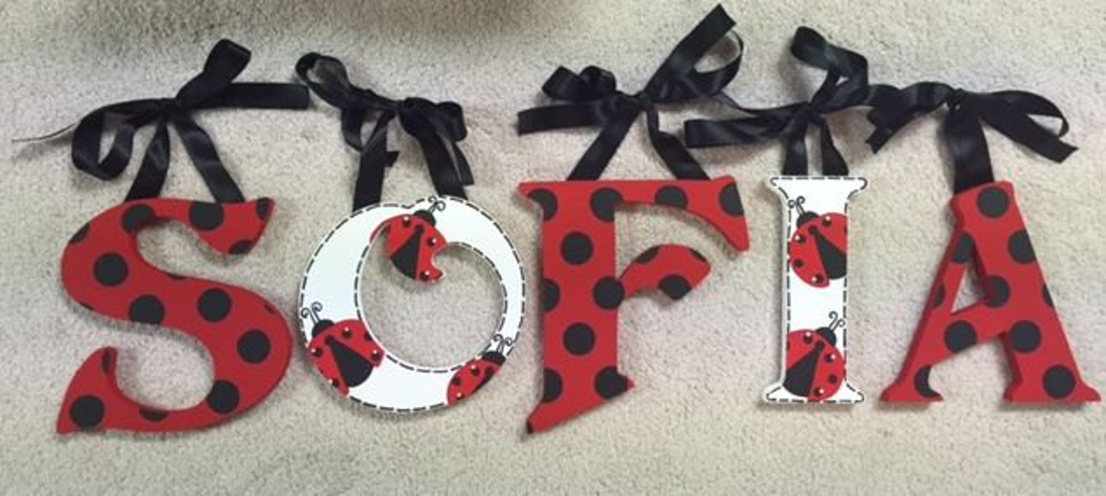 Lady Bug Ladybug Hand Painted Custom Wooden Nursery - Etsy