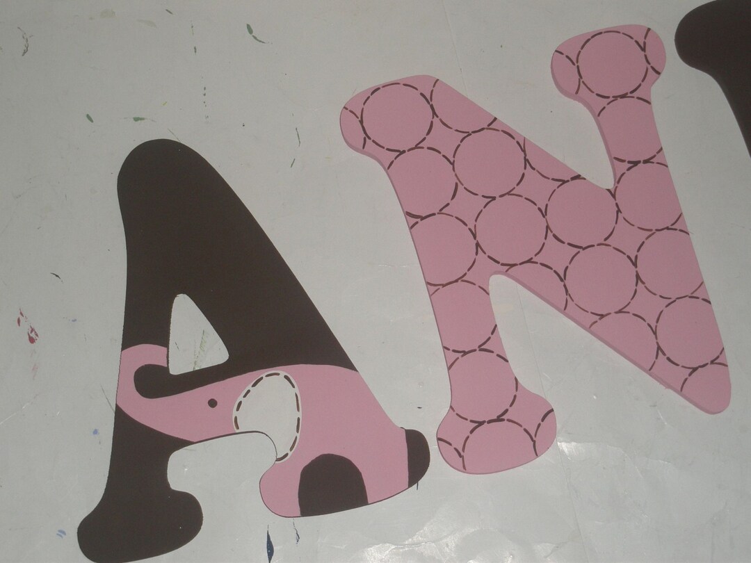 Elephants - Custom - Hand Painted - Wooden Wall Letters for Nursery - Etsy