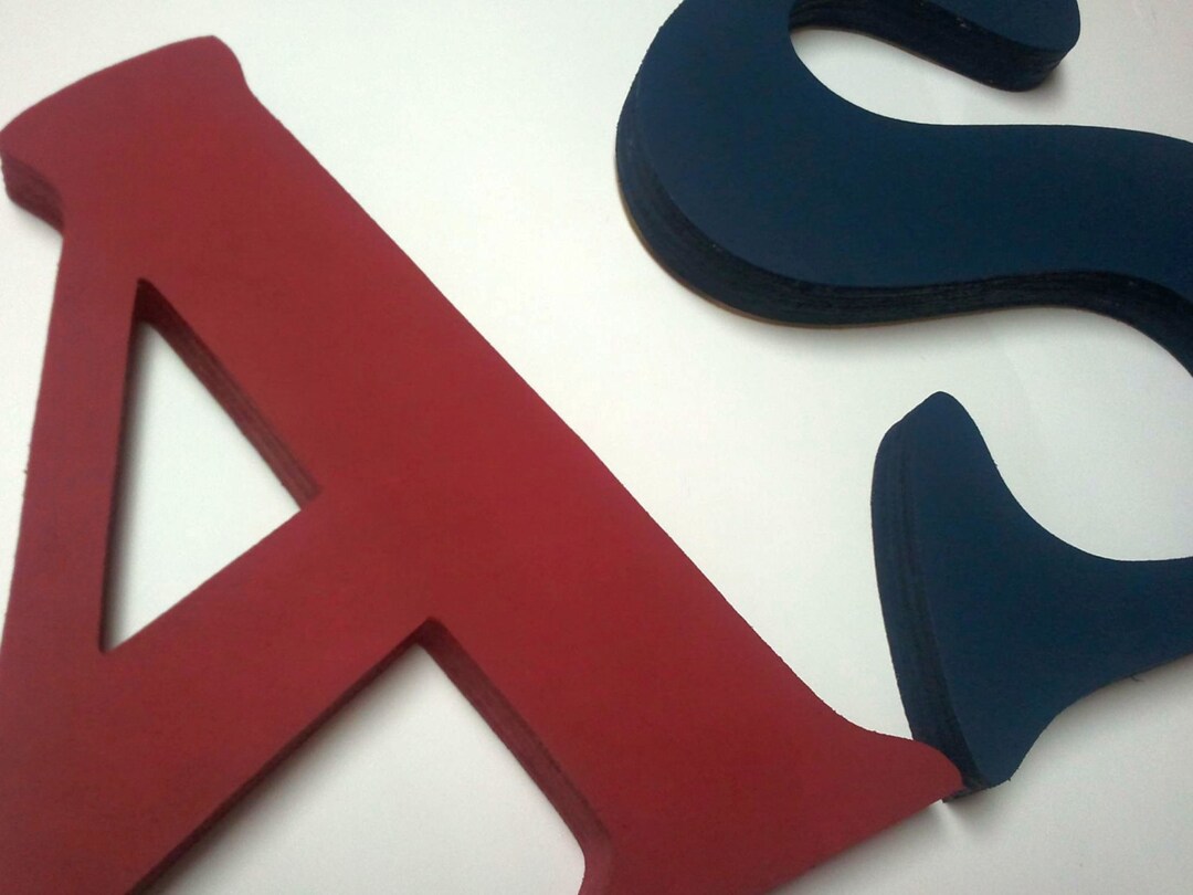 Solid Color Custom Hand Painted Wooden Wall Letters Choose Your Colors ...