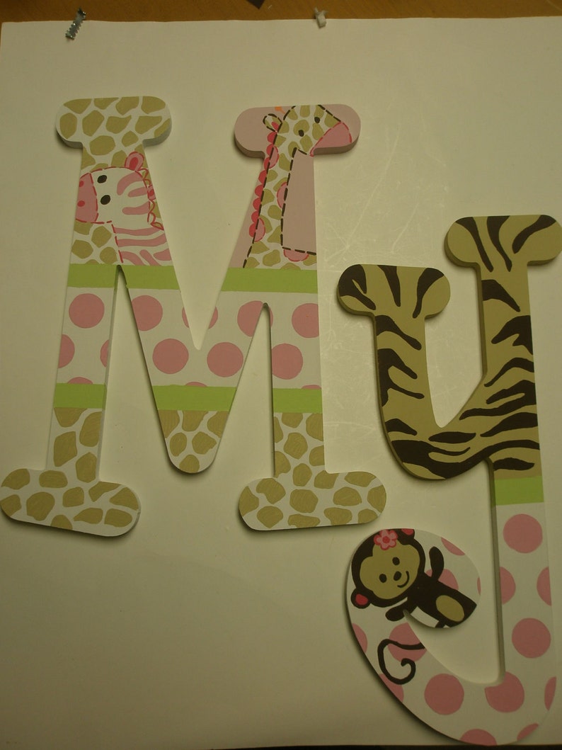 Jungle Jill Letters Wooden Wall Letters Custom Hand - Etsy