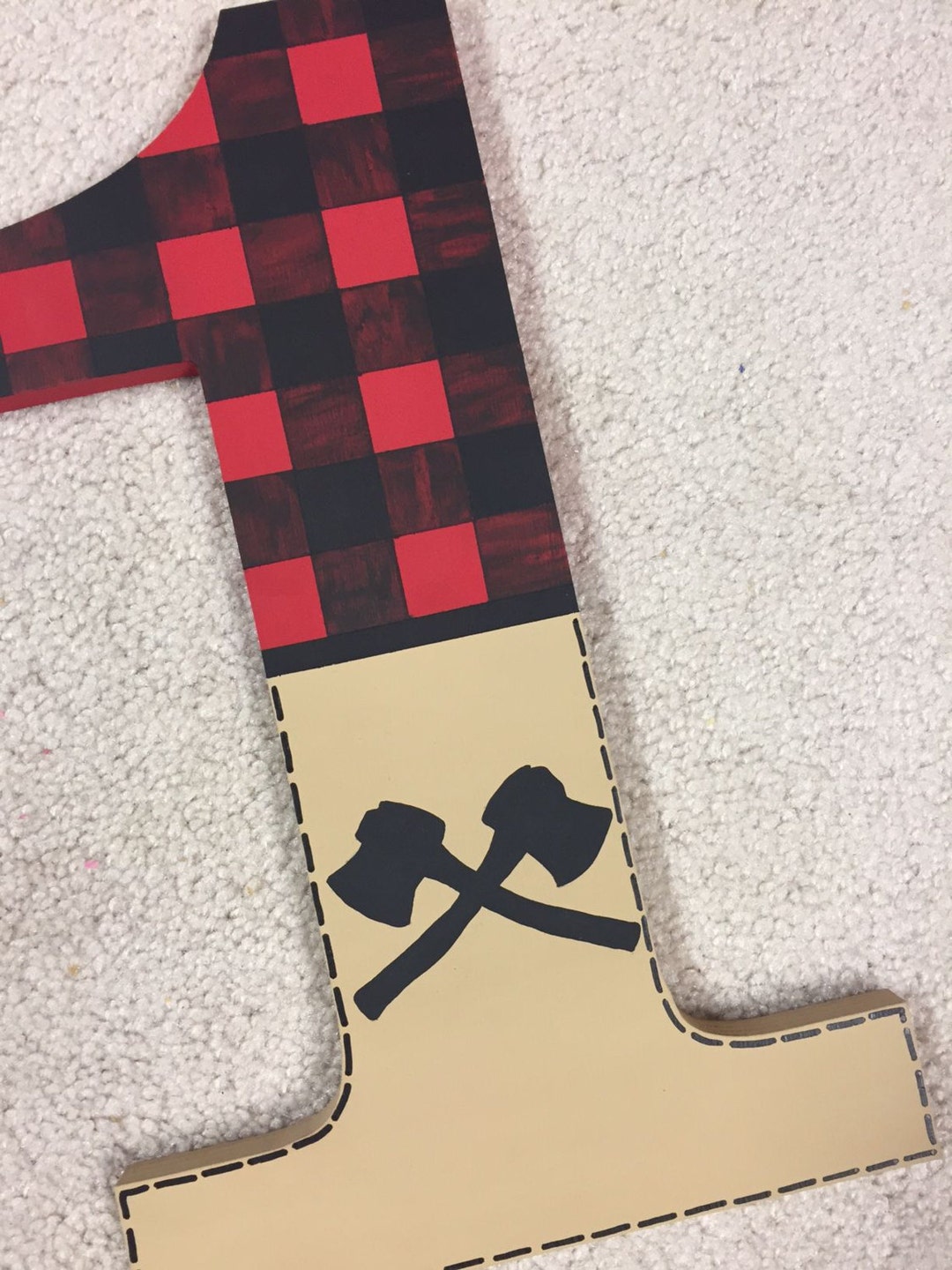 One Happy Camper - Lumberjack - Buffalo Check - First Birthday - Photo ...