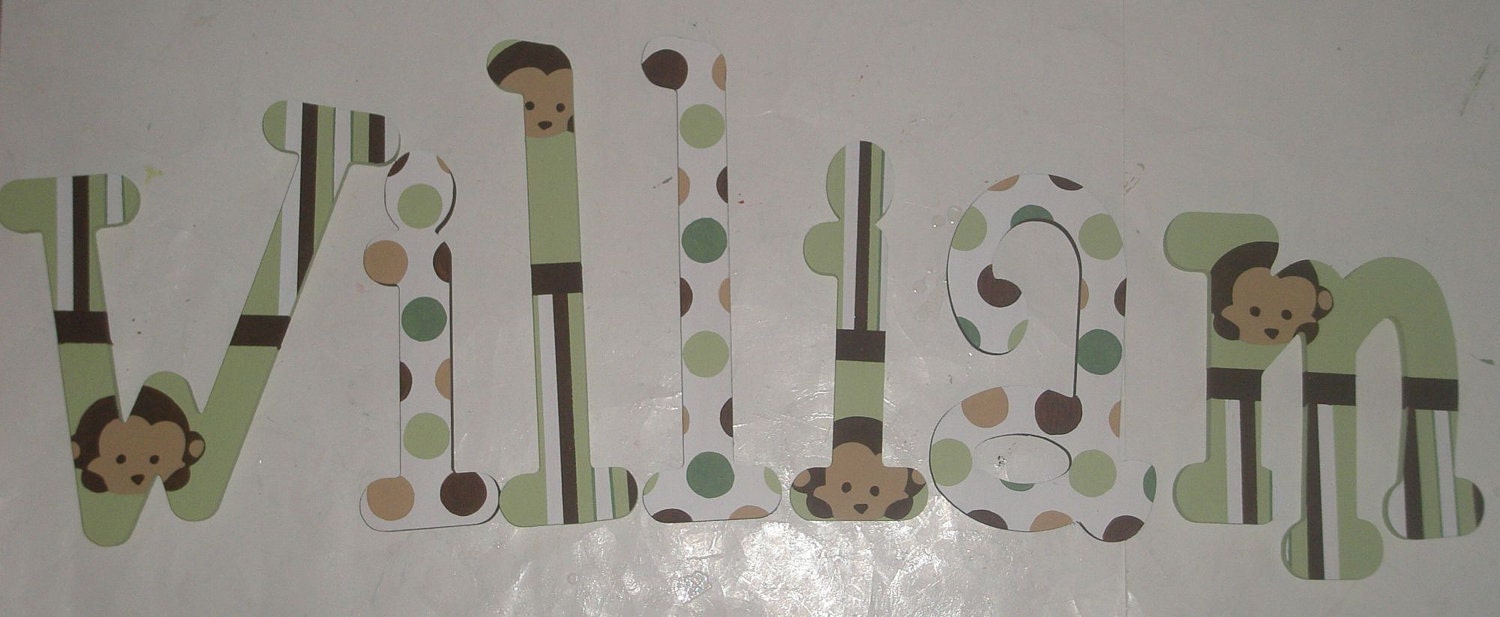 Pop Monkey Hand Painted Custom Wall Letters for Nursery - Etsy