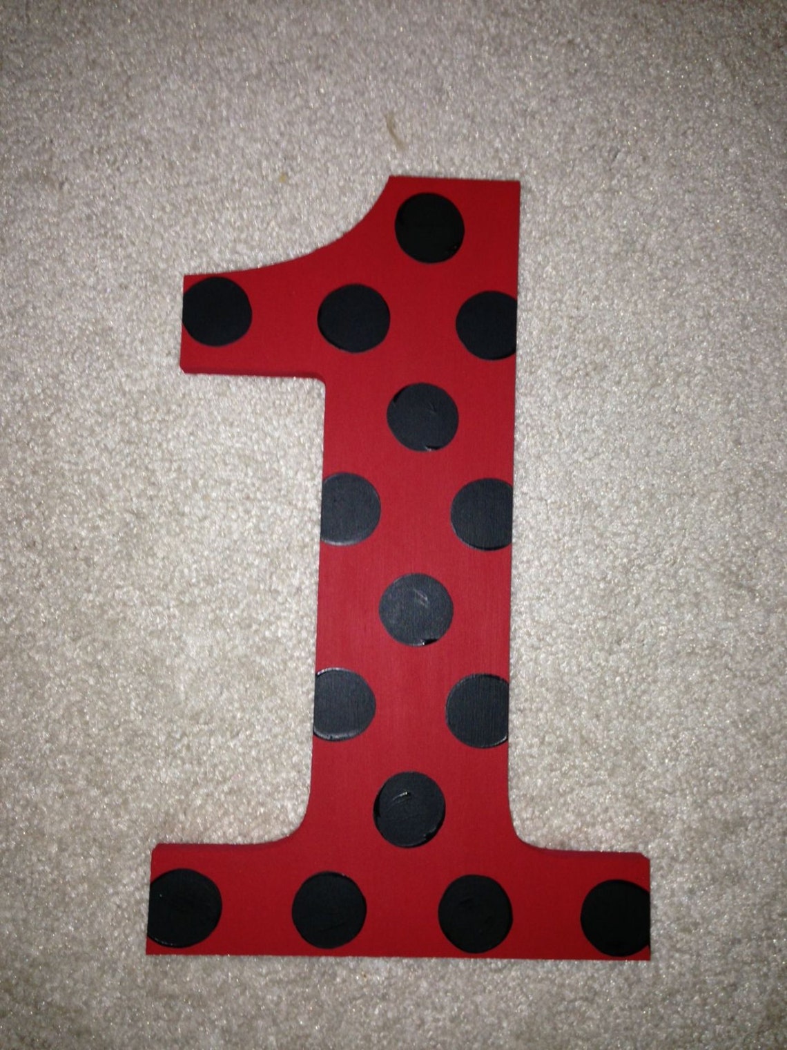 Ladybug Photography Prop wooden hand painted black & red | Etsy