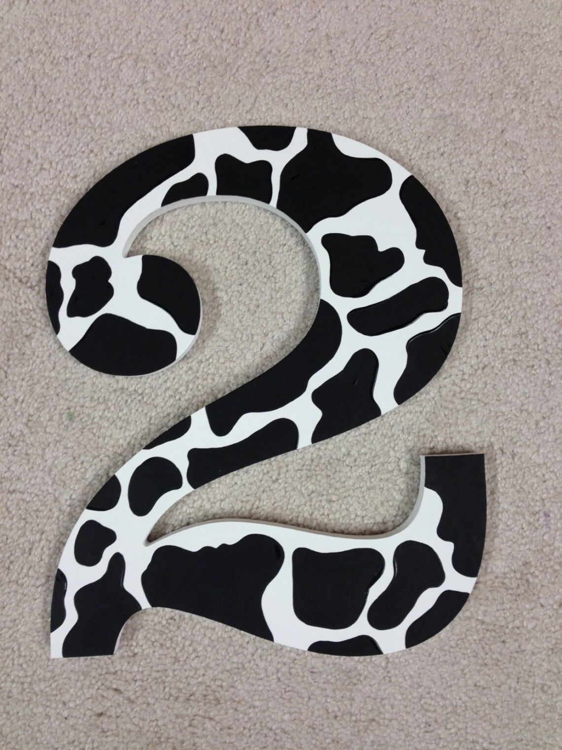 Cow Print - Photo Prop - Hand Painted - Wooden - Any Birthday Number - Etsy