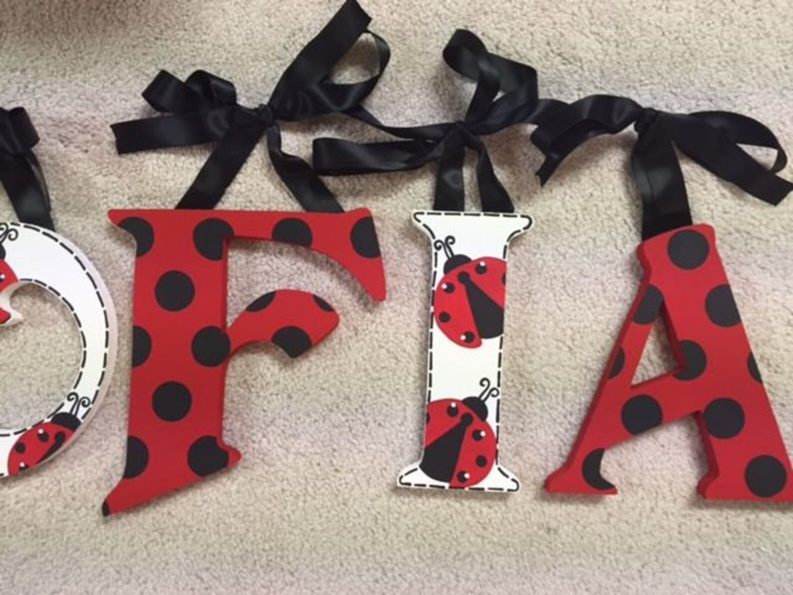 Lady Bug Ladybug Hand Painted Custom Wooden Nursery - Etsy