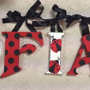 Lady Bug - Ladybug - Hand Painted - Custom - Wooden Nursery Hanging ...