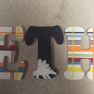 Dinosaur - Madras - Hanging Wall Letters - Nursery Decor - Hand Painted ...