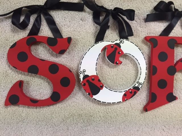 Lady Bug Ladybug Hand Painted Custom Wooden Nursery - Etsy