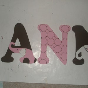 Elephants - Custom - Hand Painted - Wooden Wall Letters for Nursery - Etsy