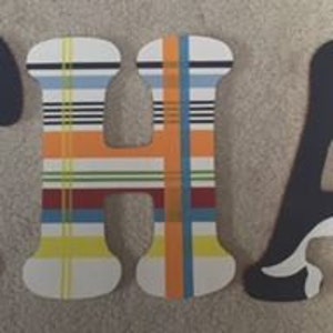 Dinosaur - Madras - Hanging Wall Letters - Nursery Decor - Hand Painted ...
