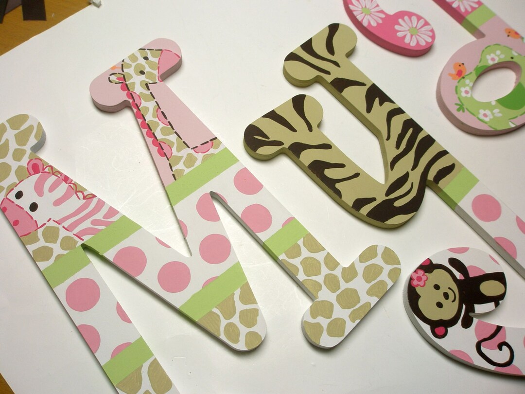 Jungle Jill Letters - Wooden Wall Letters - Custom - Hand Painted ...