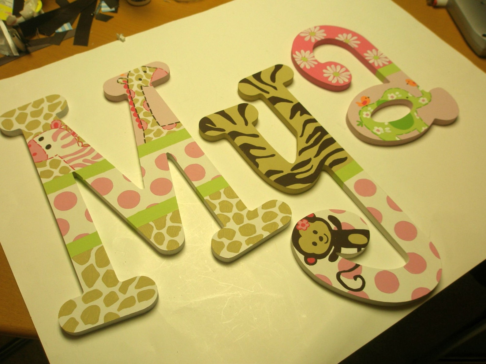 Jungle Jill Letters - Wooden Wall Letters - Custom - Hand Painted ...