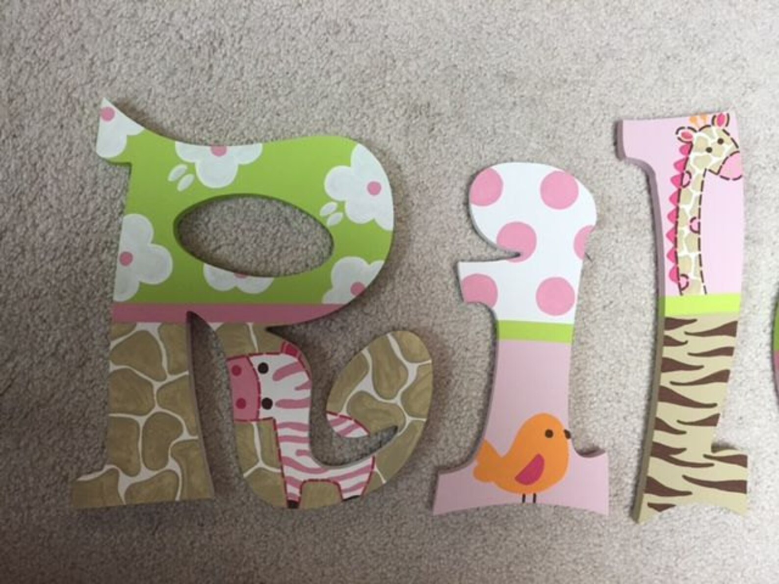 Jungle Jill Hand Painted Wooden Wall Letters Bedroom - Etsy