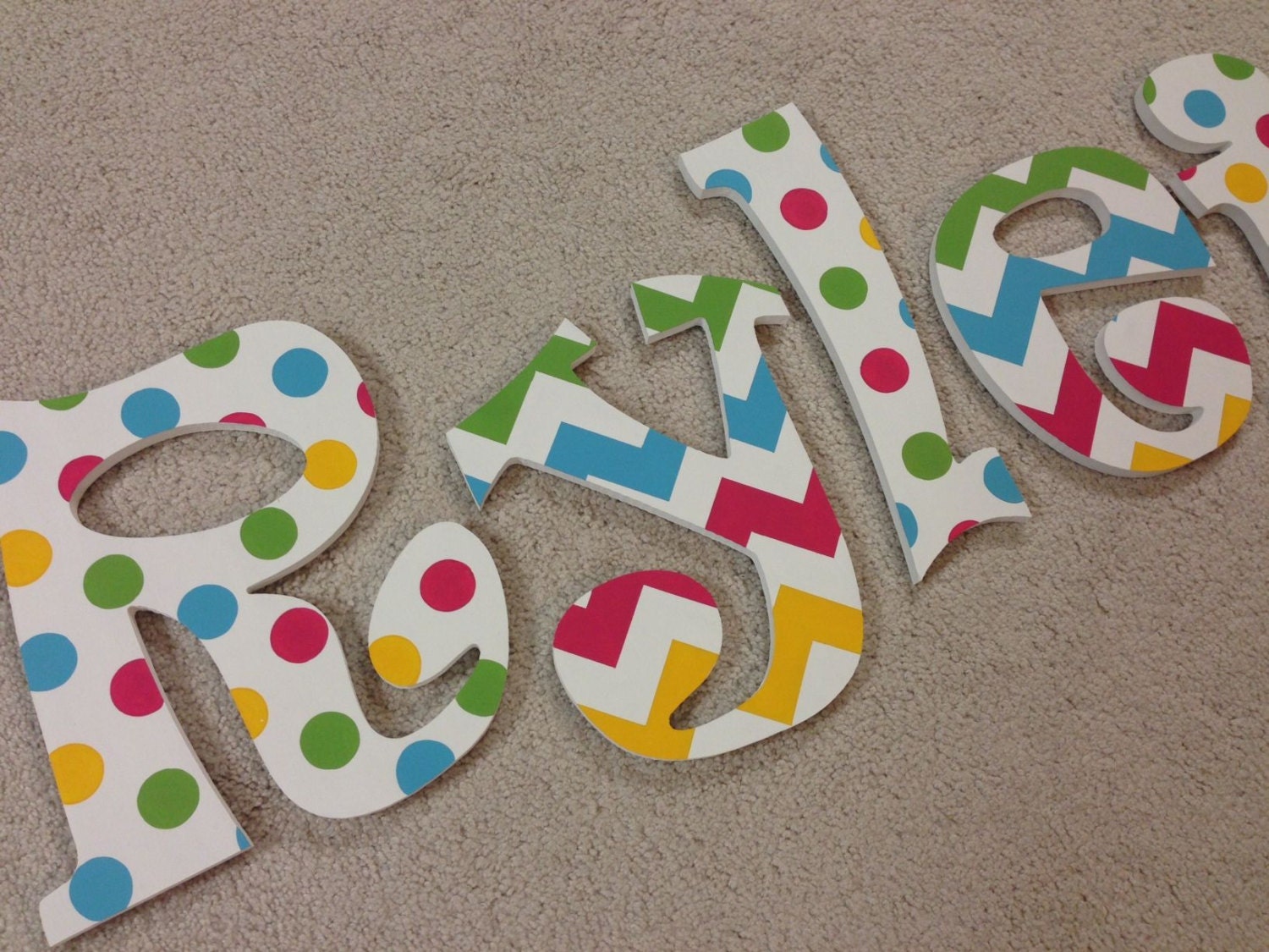 Rebecca Chevron Letters