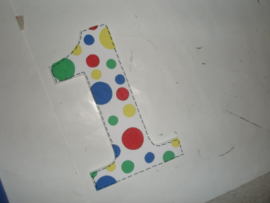 Hand Painted Photo Prop - First Birthday Party - Primary Colors ...