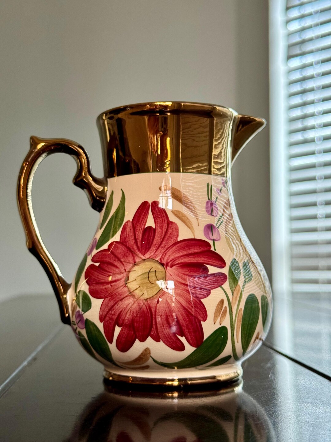 Vintage Wade Hand Painted Pitcher, English Earthenware Jug, Circa 1950s ...