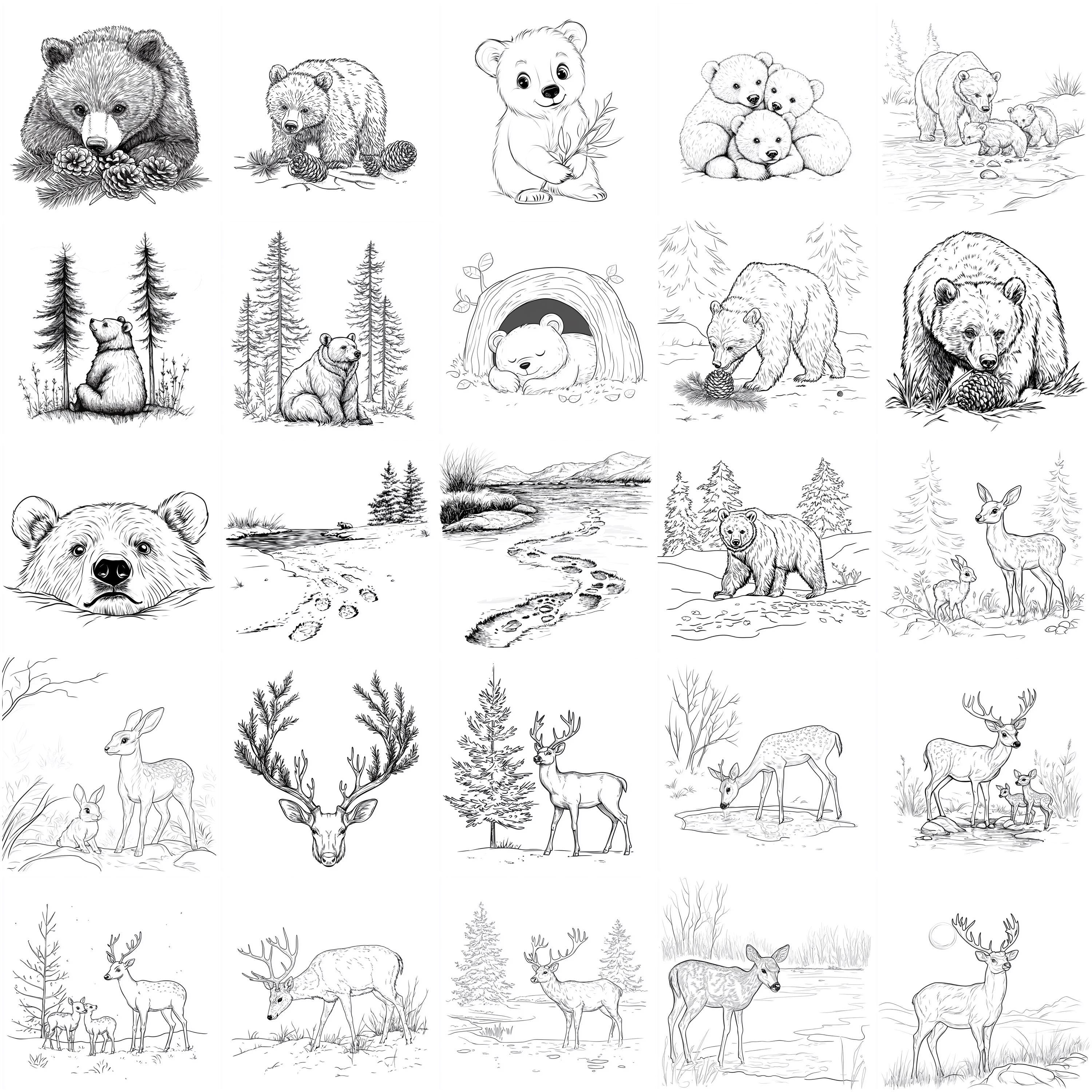 109+ Winter Woodland Animals Procreate Stamp Set – Foxes, Deer & Forest ...